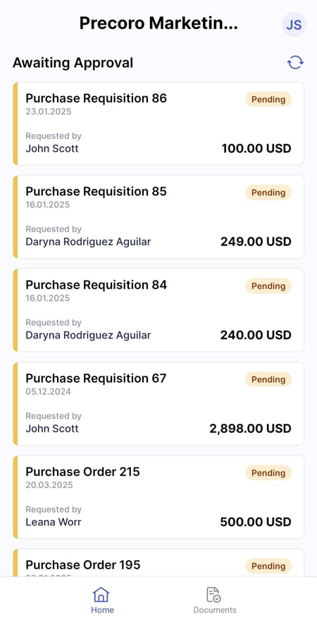 Getting Started with the Precoro Mobile App