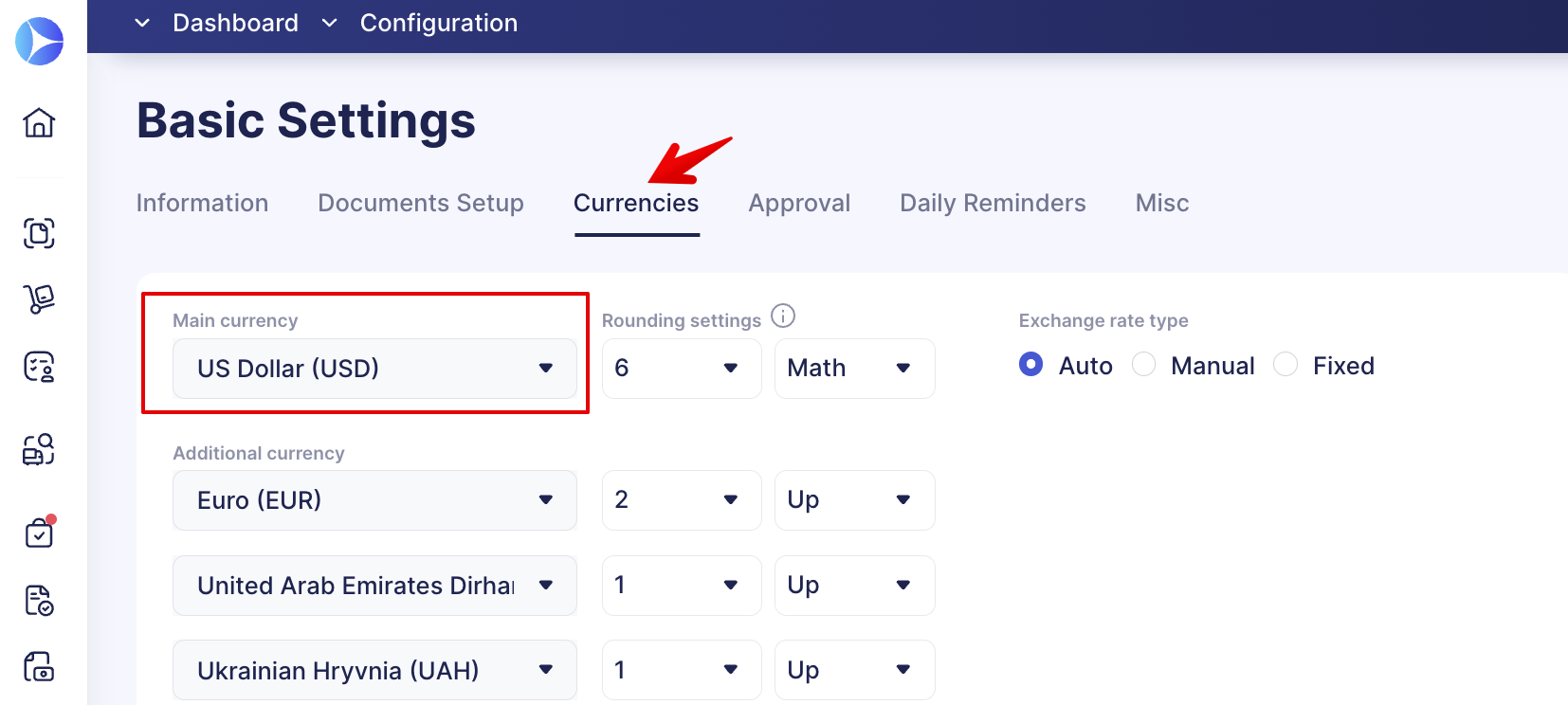 Currency Change for Different Purchase Order Types