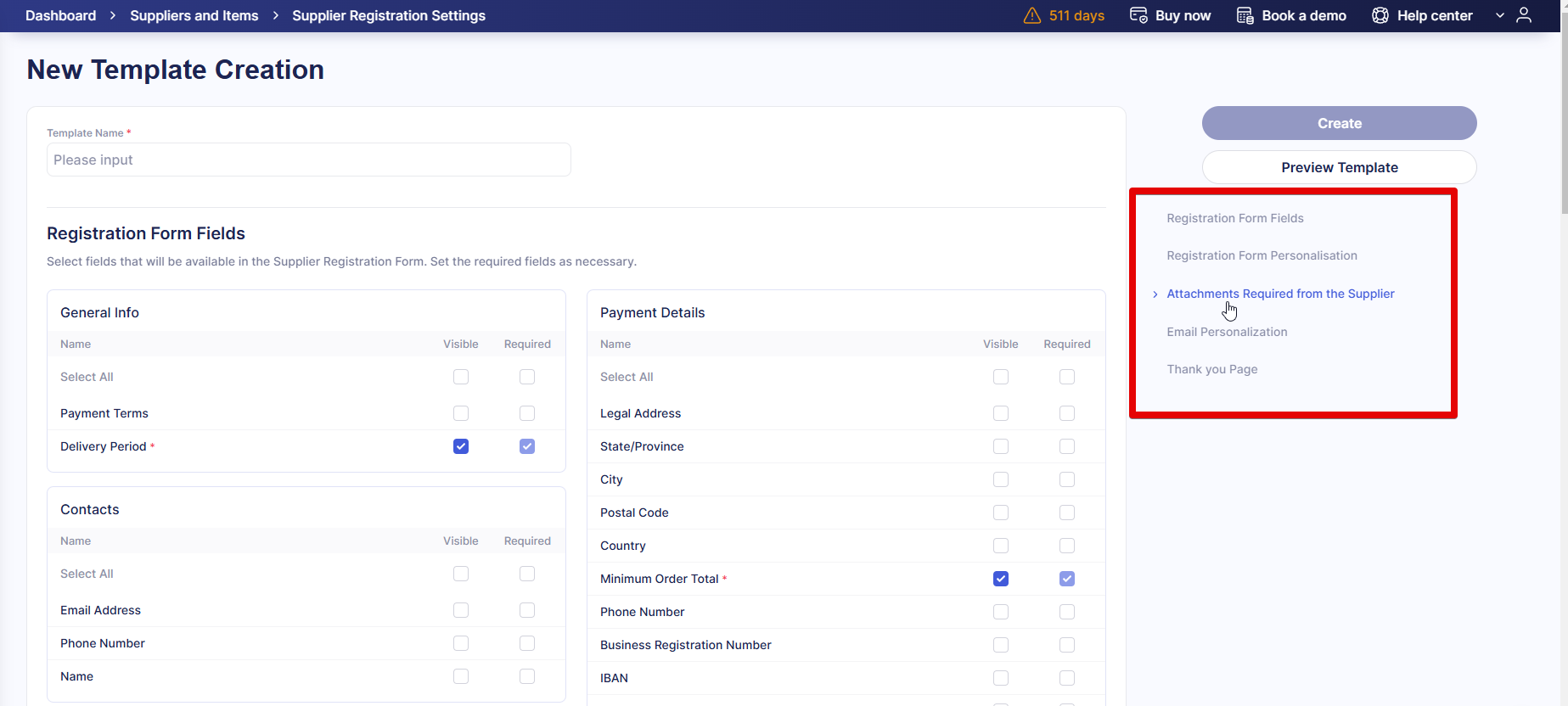 How to Set Up Supplier Registration Forms