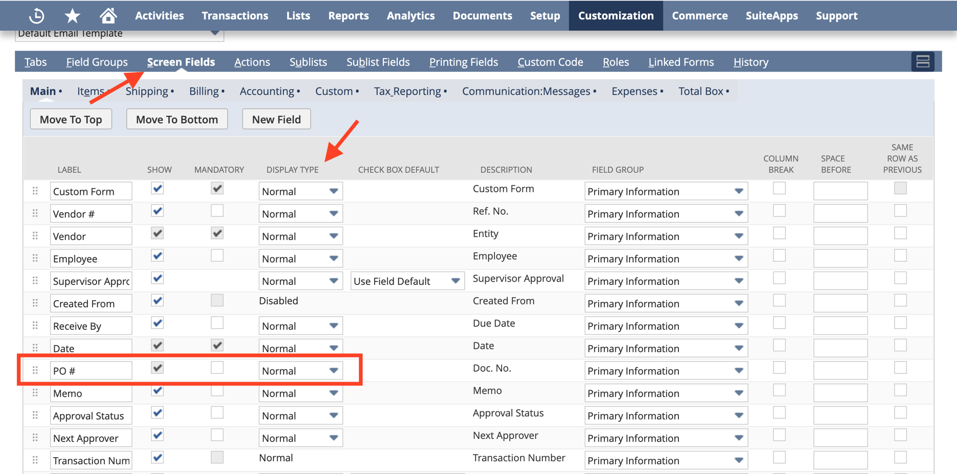 How to Integrate Document Numbers (PO #, Invoice #)