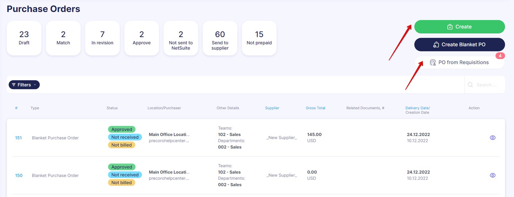 How to Create a Purchase Order
