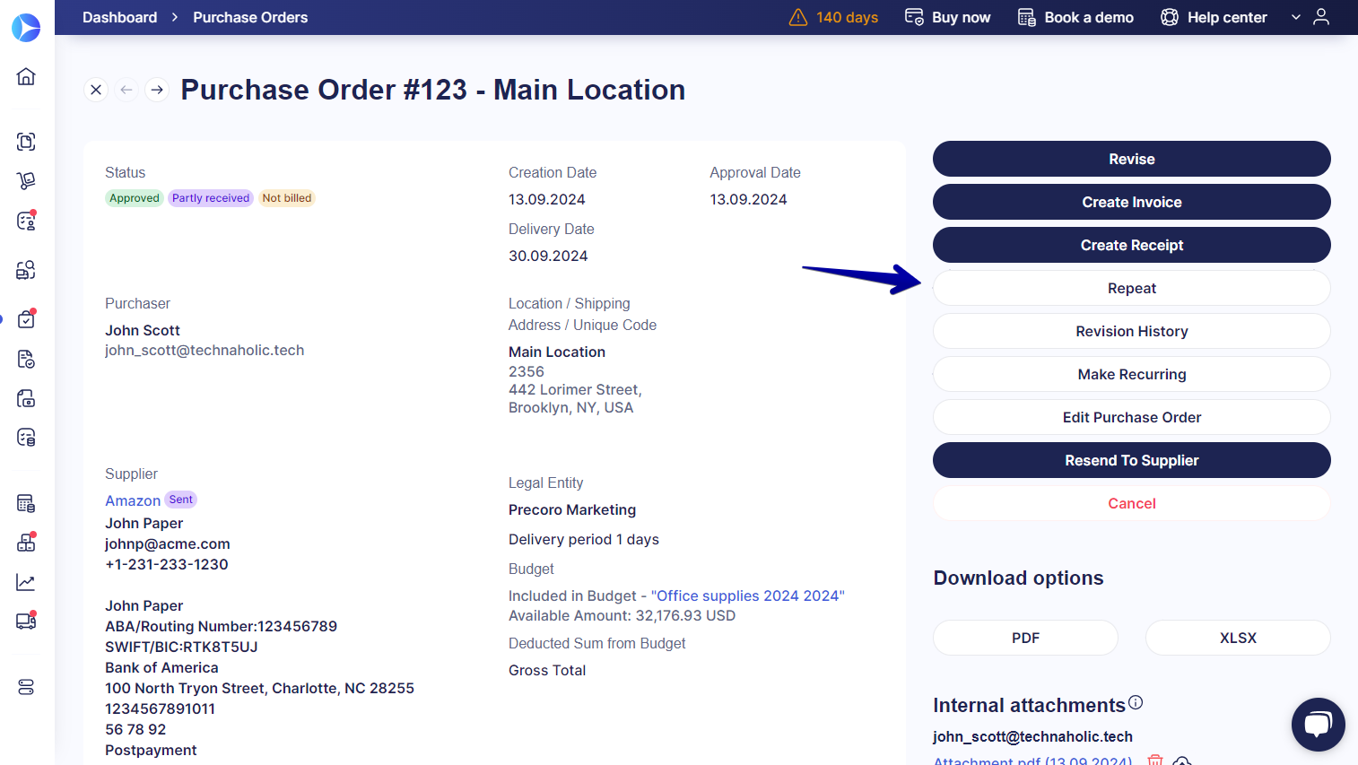 How to Create a Purchase Order